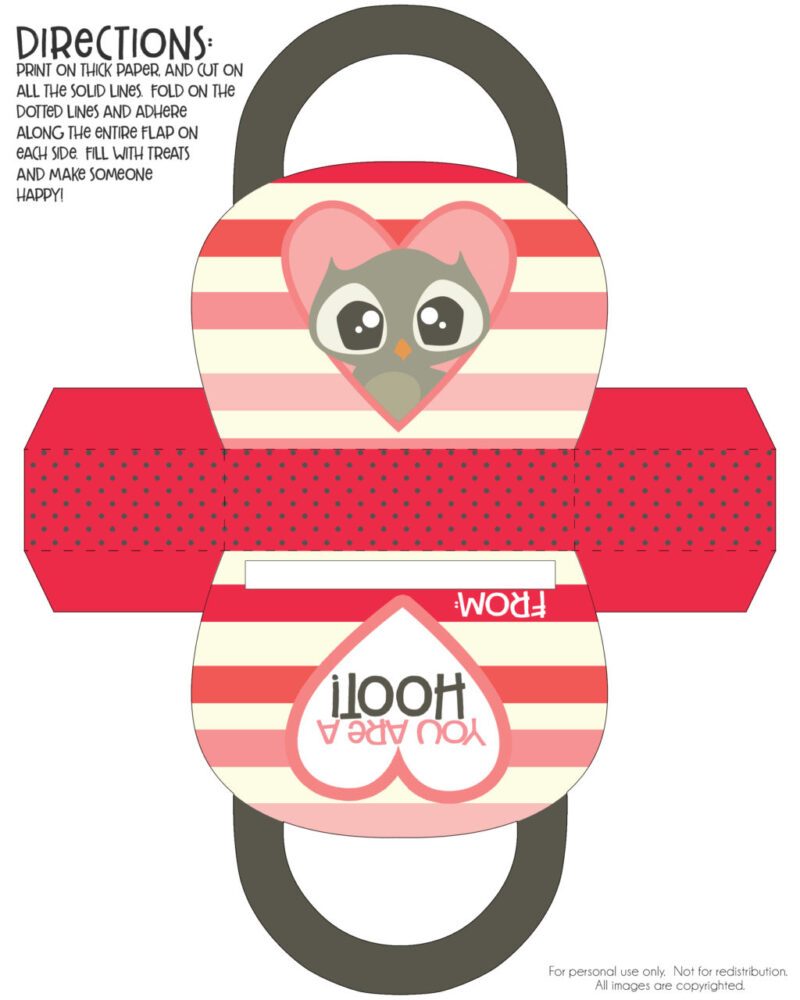 'Owl You Need is Love' Valentine Treat Bag Holiday Printable ...